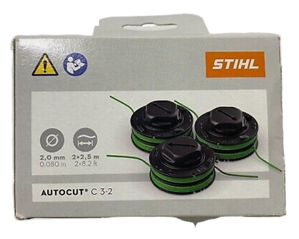 Stihl 3-pack Prewound spools .080" Line for AutoCut C 3-2 4009-710-430 ...